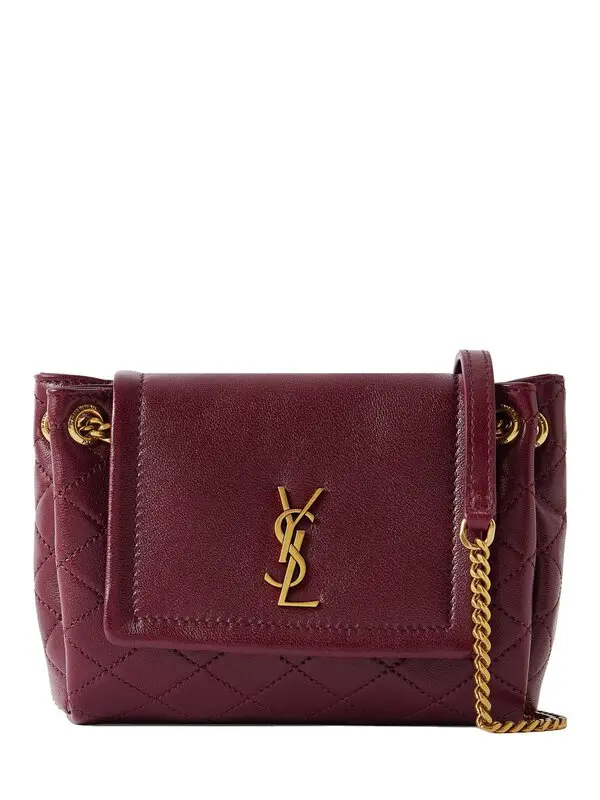 Saint Laurent Nolita Mini Shoulder Bag - Burgundy