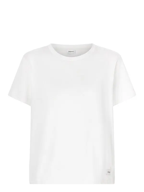 Saint Laurent Appliquéd Cotton And Modal-blend Jersey T-shirt - White