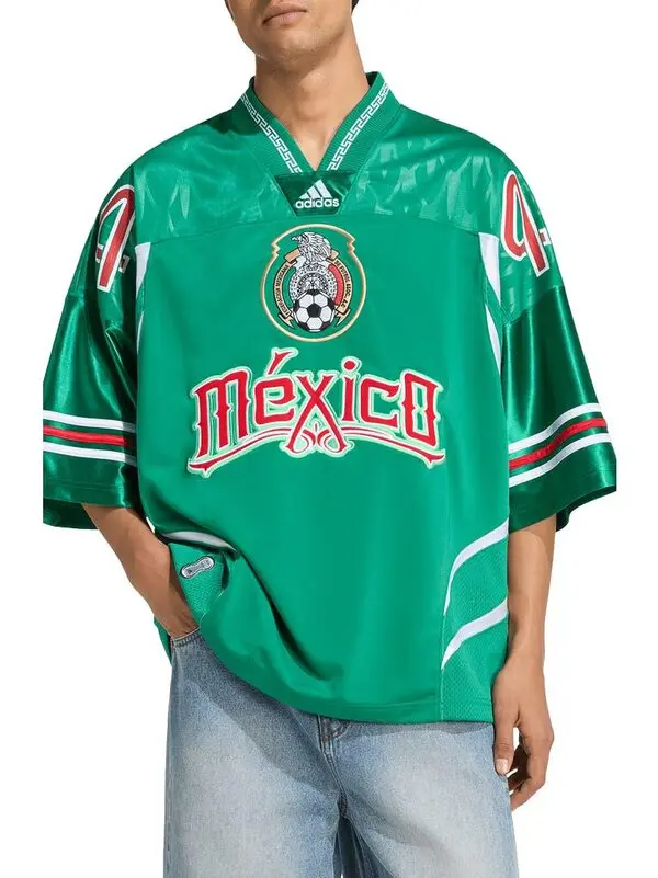 Adidas Mexico Oversize Jersey - Bold Green/white/better Scarlet