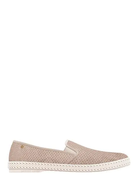 Rivieras Classic Suede Slip-on Loafer - Light Beige