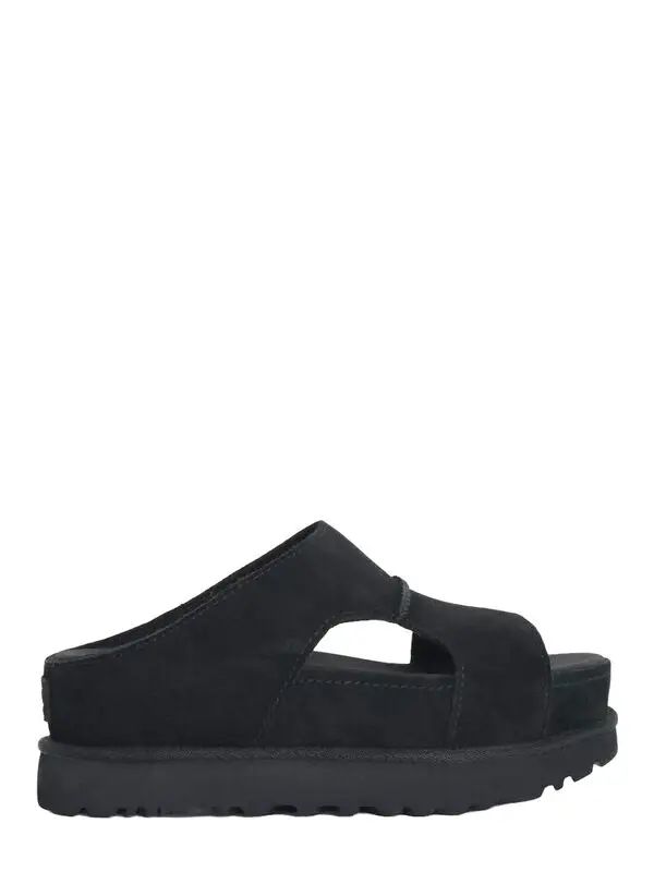 UGG Open Toe Overlock Stitching Sandals - Black