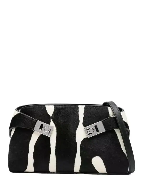 FERRAGAMO Hug Zebra-print Clutch - Black