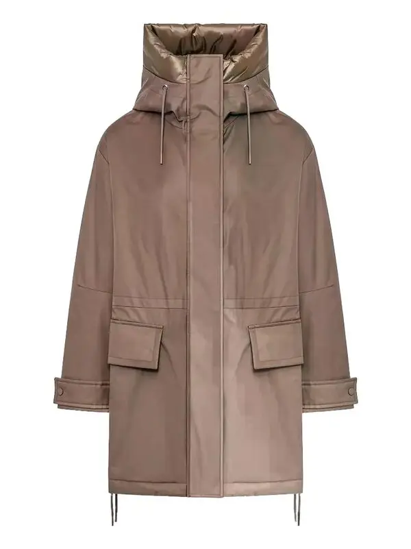 DUNO Kaya Reversible Zip-up Coat - Brown
