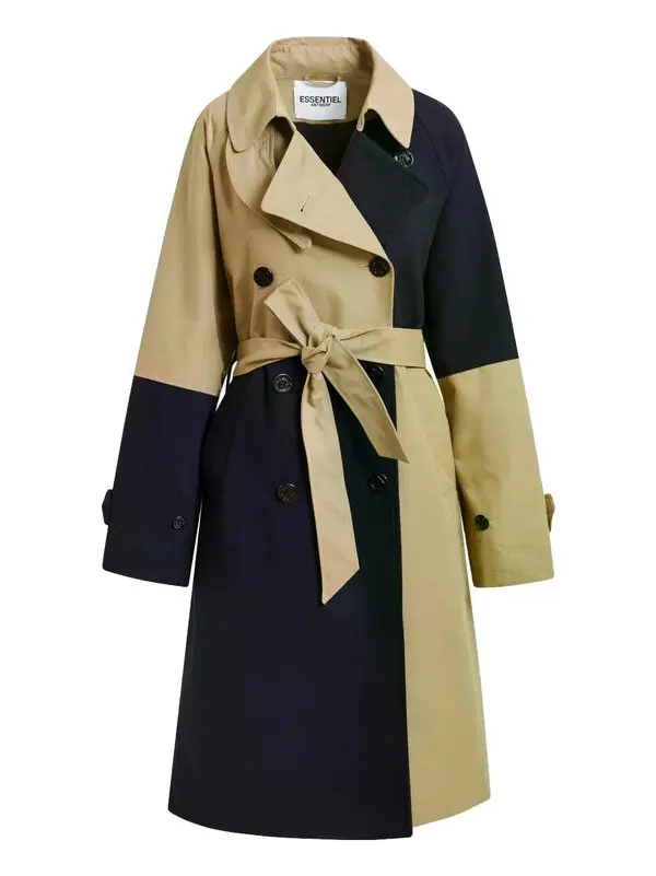Essentiel Antwerp Colour-block Double-breasted Coat - Neutrals