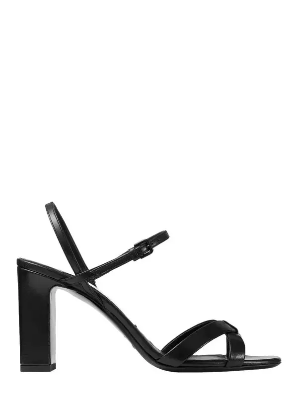 JIMMY CHOO Elsy Buckle Leather Sandals - Black