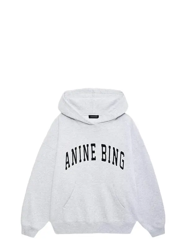 ANINE BING Hooded Sweatshirt With Logo - Grey