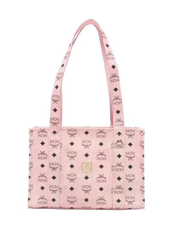 Mcm Logo-print Tote Bag - Pink
