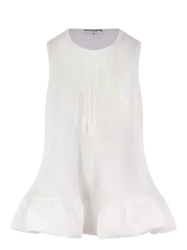 MELITTA BAUMEISTER Sleeveless Pleated Blouse - White