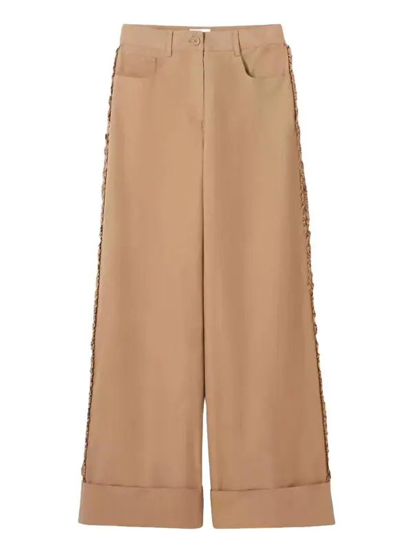 Claudie Pierlot Ruffled Palazzo Pants - Neutrals