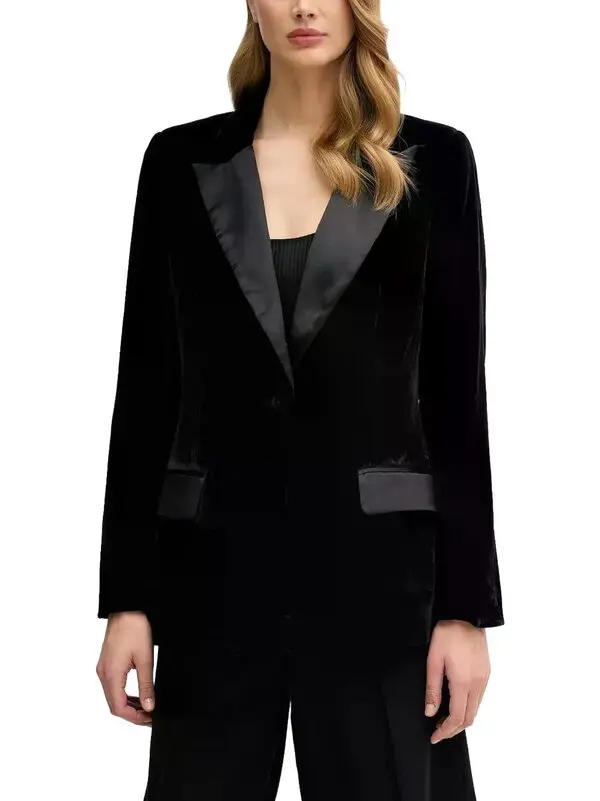 PEDRO DEL HIERRO Velvet-collar Blazer - Black
