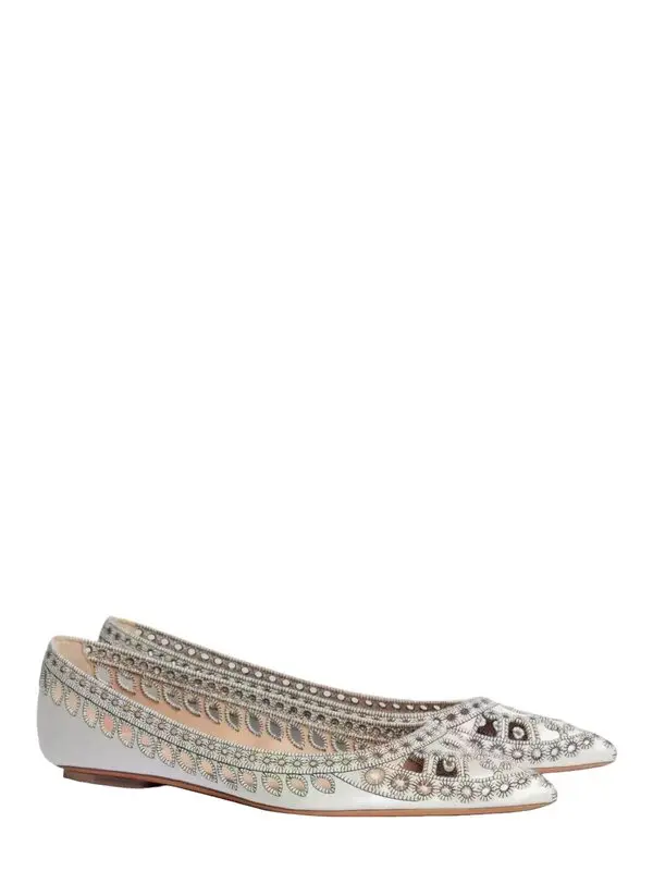 Alberta Ferretti Cut-out Ballet Flats - White