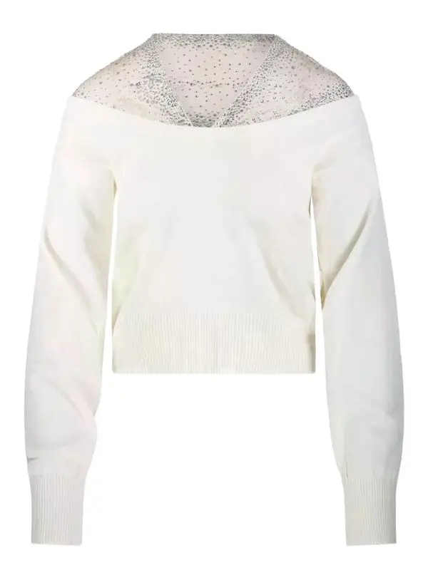 Giuseppe Di Morabito Embellished V-neck Sweater - White