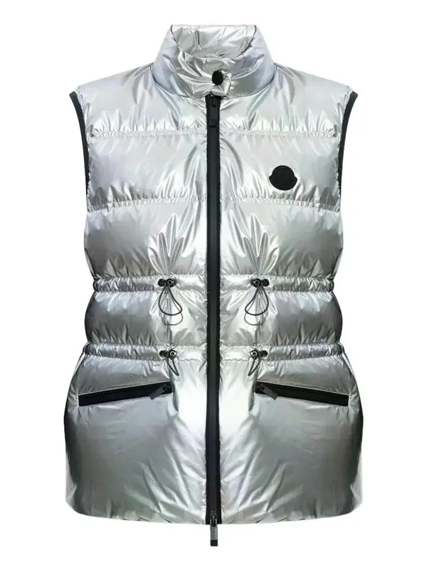 Moncler Padded Gilet With Drawstring - Silver