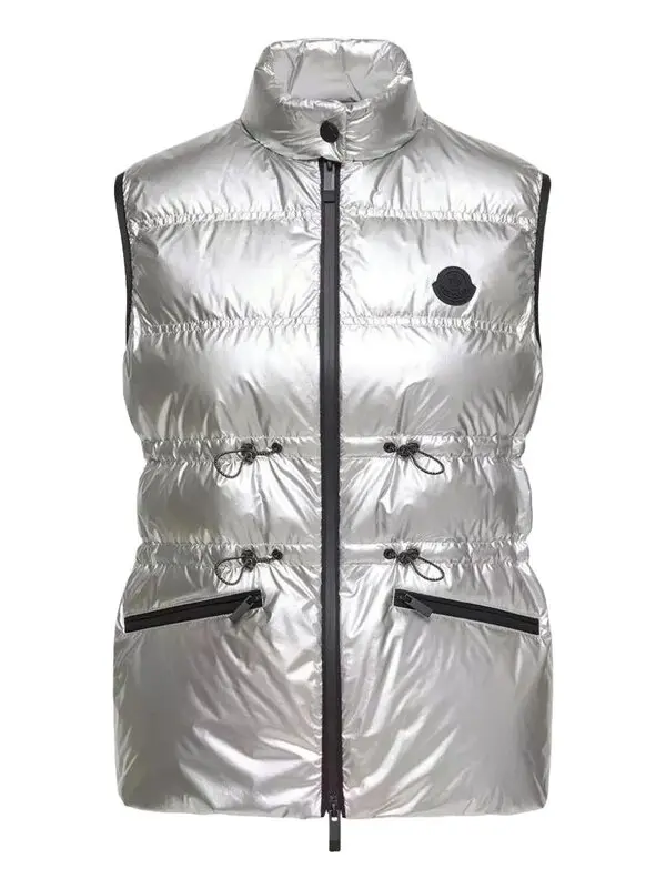 Moncler Padded Gilet With Drawstring - Silver