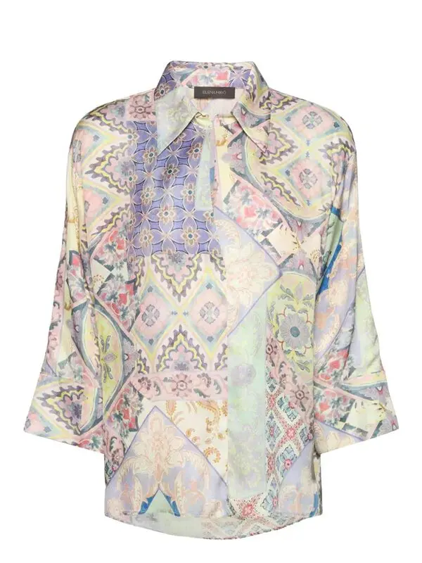 ELENA MIRO` Patterned Shirt - Pink