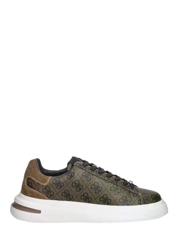 Guess Monogram-print Low Top Sneakers - Brown