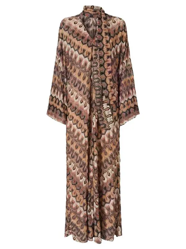 Missoni Long Sleeved Maxi Dress - Brown