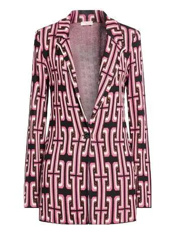 LIU •JO Single-breasted Jacquard Knit Blazer - Magenta