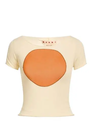 Marni Two-tone Polyamide T-shirt - Ivory