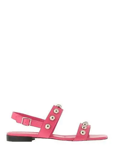 BERVICATO Leather Ankle Strap Sandals - Pink