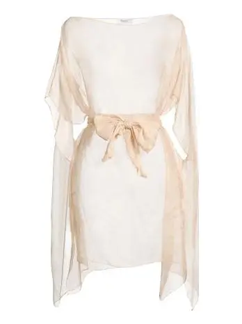 HOPPER Silk Tie-dyed Kaftan Top - Beige