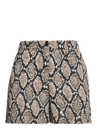 Moschino Snakeskin-print High-waisted Shorts - Black