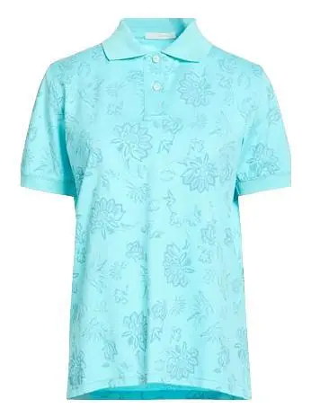CIRCOLO 1901 Floral Print Polo Shirt - Blue