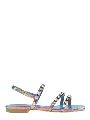 TWINSET Iridescent Crystal-embellished Slingback Sandals - Blue
