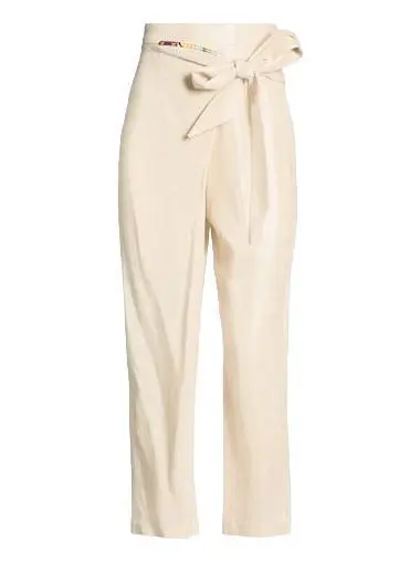 BAZAR DELUXE Tapered Embroidered Pants - Beige