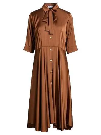 HOPPER Midi Shirt Dress - Brown