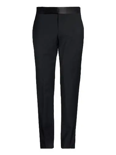 Emporio Armani Tapered Virgin Wool Pants - Black
