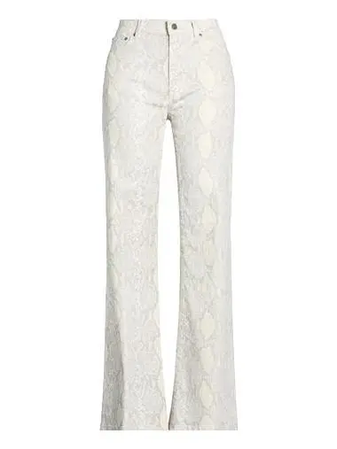 DOUUOD Flared Snakeskin-print Pants - Light Grey