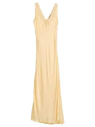 TWINSET Maxi Slip Dress With Lace Trims - Yellow