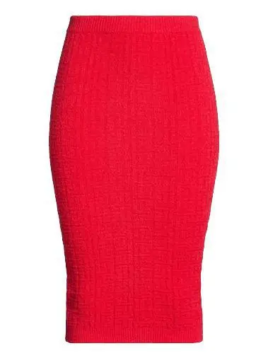 W LES FEMMES BY BABYLON Midi Bouclé Pencil Skirt - Red