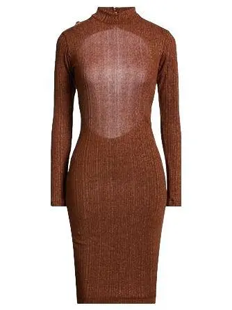 GAVROCHE PARIS Midi Bodycon Knit Dress - Brown