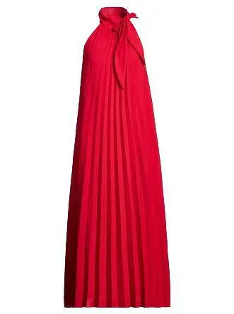 LIU •JO Crepe Pleated Maxi Dress - Red