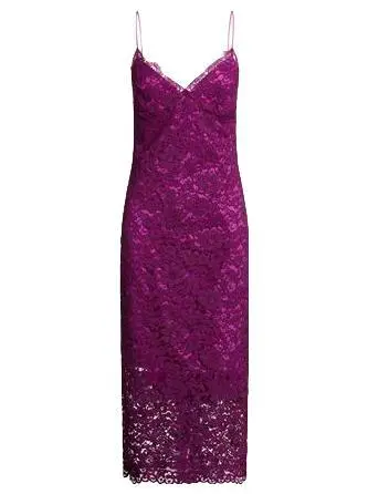 LIU •JO Lace Bodycon Midi Dress - Purple