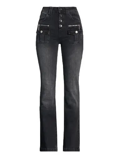 LIU •JO Flared Denim Jeans - Black