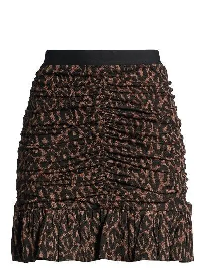 LIU •JO Mini Leopard-print Flared Skirt - Brown