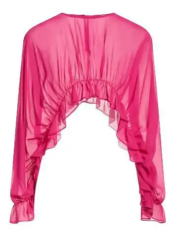 LIU •JO Georgette Crop Top - Pink