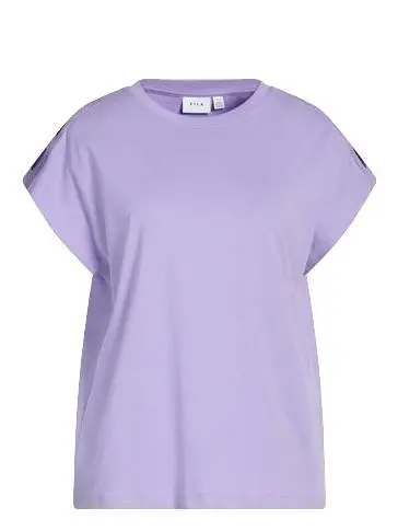 VILA Embroidered T-shirt - Purple