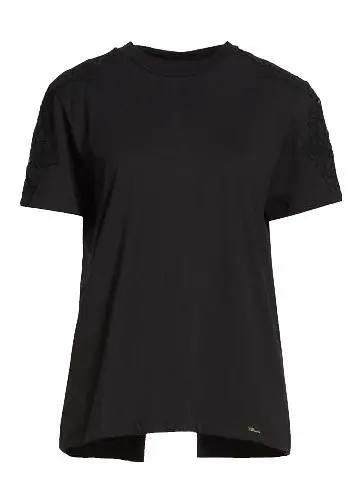 Blumarine Jersey T-shirt With Lace Trims - Black