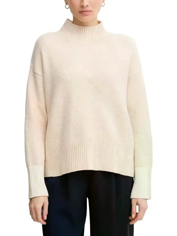 MARC AUREL Turtleneck Ribbed Sweater - Neutrals