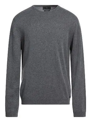 LIU •JO MAN Crewneck Cashmere-silk Blend Sweater - Gunmetal