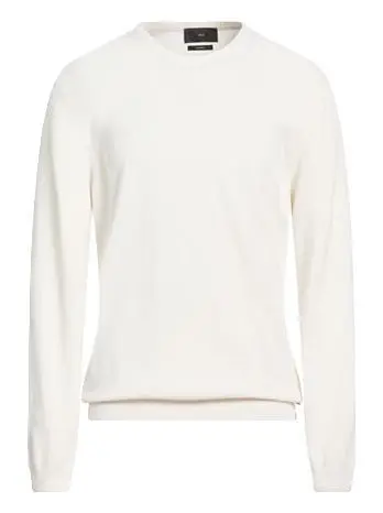 LIU •JO MAN Long Sleeve Crewneck Cashmere And Silk Sweater - White