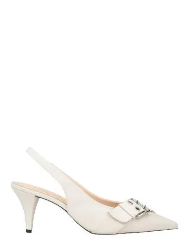 J.A.P. JOSE ANTONIO PEREIRA Leather Slingback Pumps - Off White