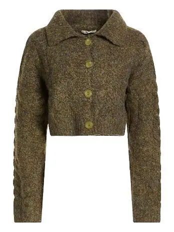 LE STREGHE Knitted Military Cardigan - Green