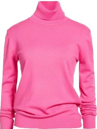 ALV BY ALVIERO MARTINI Turtleneck Long Sleeve Knit - Pink