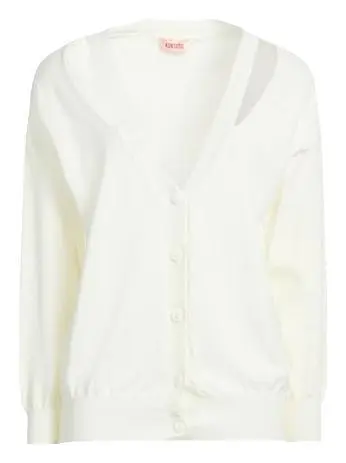 KONTATTO Knitted Cardigan With Cutout - Ivory