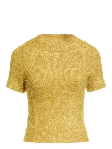 Liu Jo Metallic Turtleneck Top - Mustard